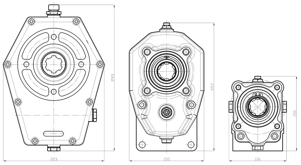 540 To 1000 Rpm Hydraulic Pto Drive Gearbox Speed Increaser For Tractor ...