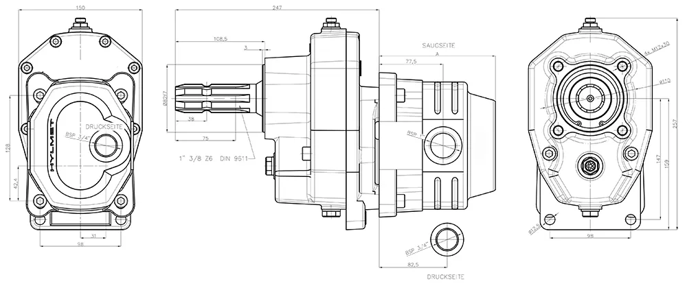 540 To 1000 Rpm Hydraulic Pto Drive Gearbox Speed Increaser For Tractor ...