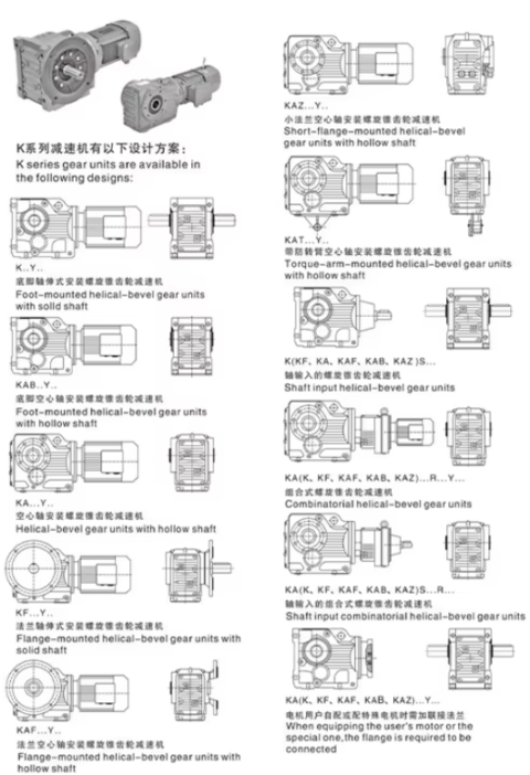 K Series Helical Gear Reducer Motor Cast Iron Gearbox for Machinery ...